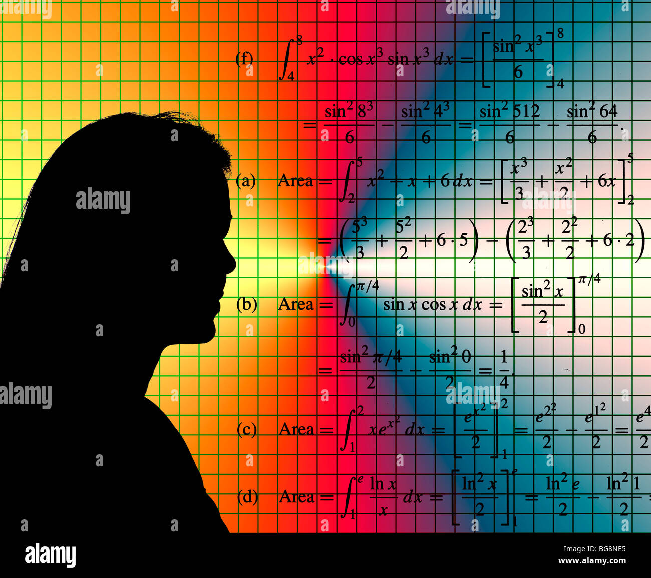 woman teacher studying symbols graph Stock Photo - Alamy