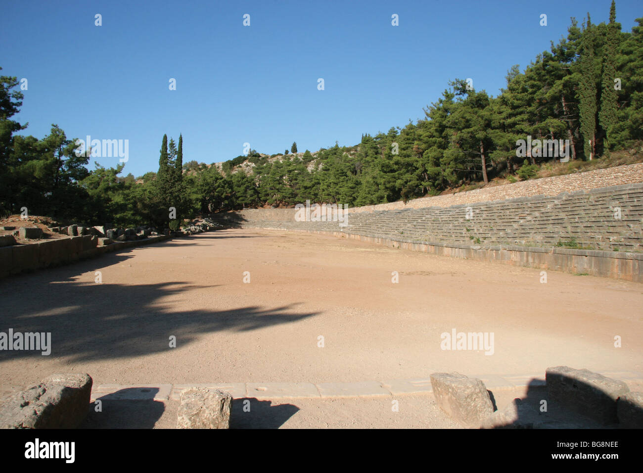 Sanctuary of the Delphic Oracle of the good Apollo. View of the ...