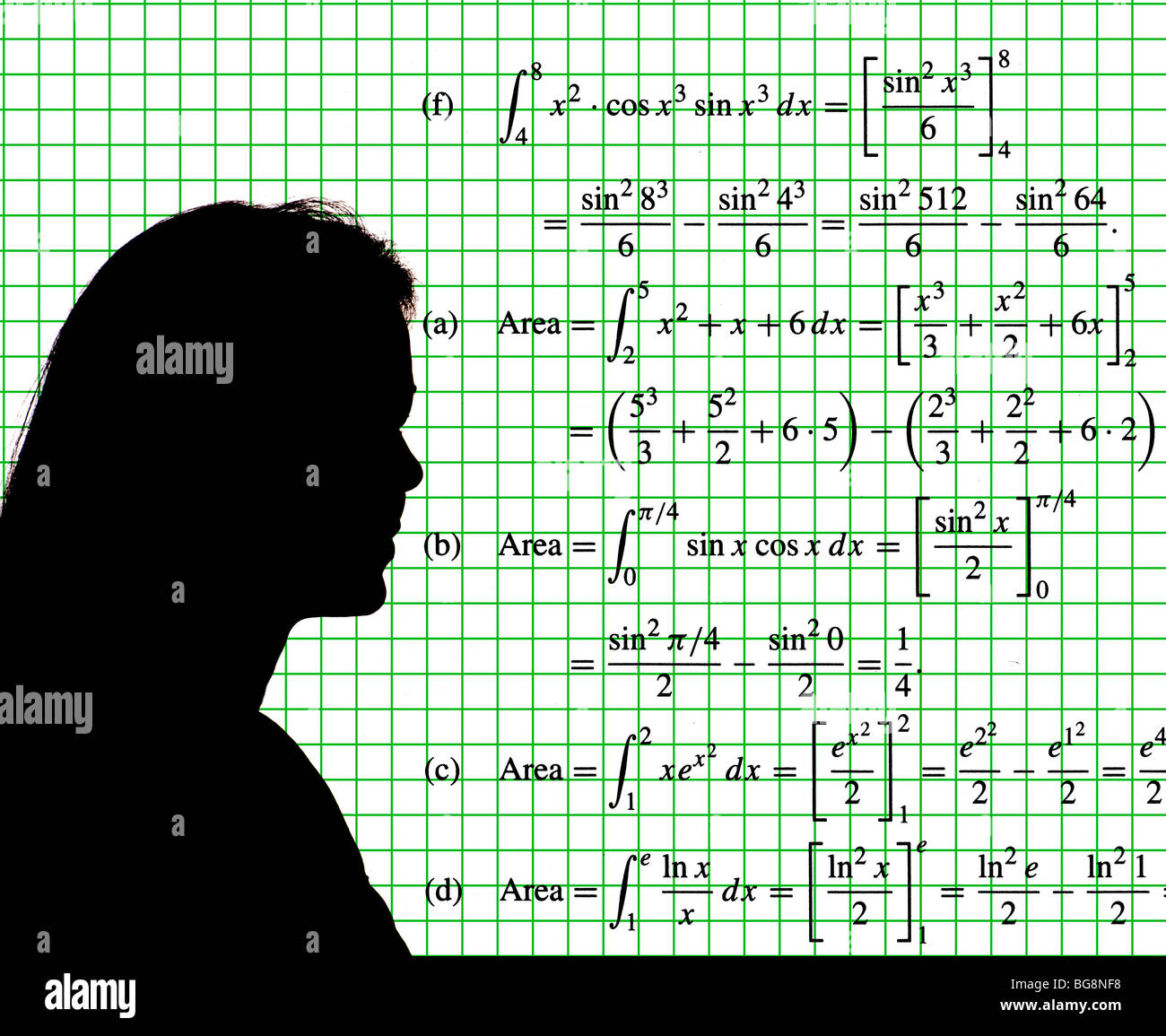 woman teacher studying symbols graph Stock Photo - Alamy