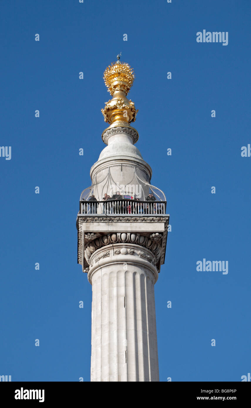 The viewing platform & gilded Urn of Fire on The Monument to the Great ...