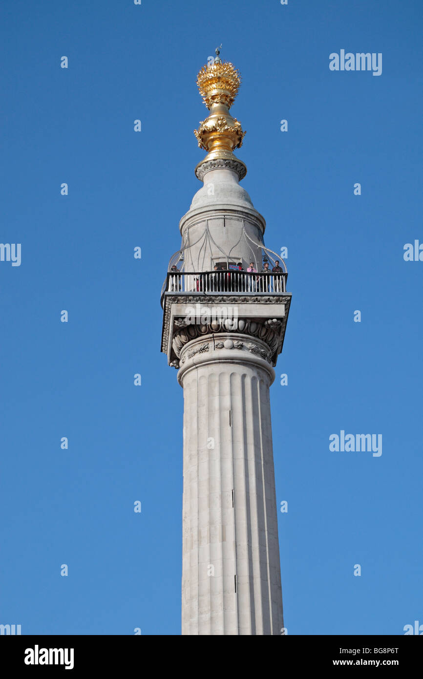 The viewing platform & gilded Urn of Fire on The Monument to the Great ...