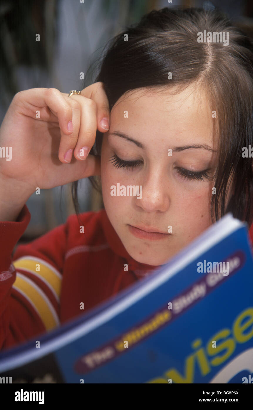 Teen girl revising hi-res stock photography and images - Alamy