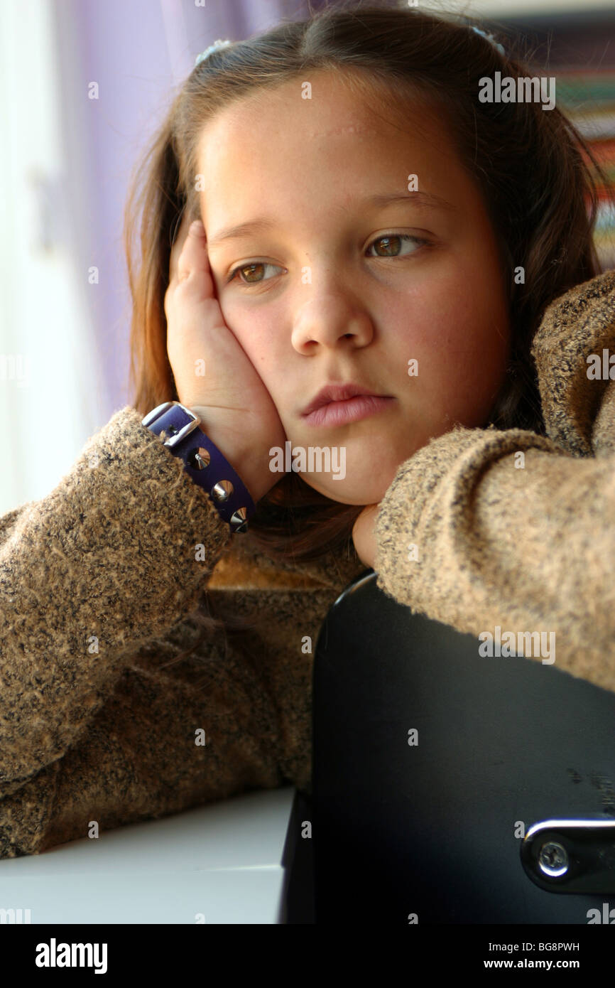 Sad child, girl distressed Stock Photo - Alamy
