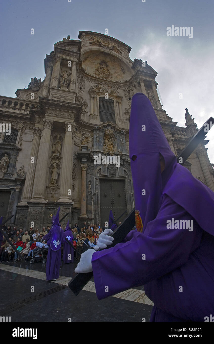 Easter. Holly Friday parade. Cathedral. Murcia. Spain Stock Photo - Alamy