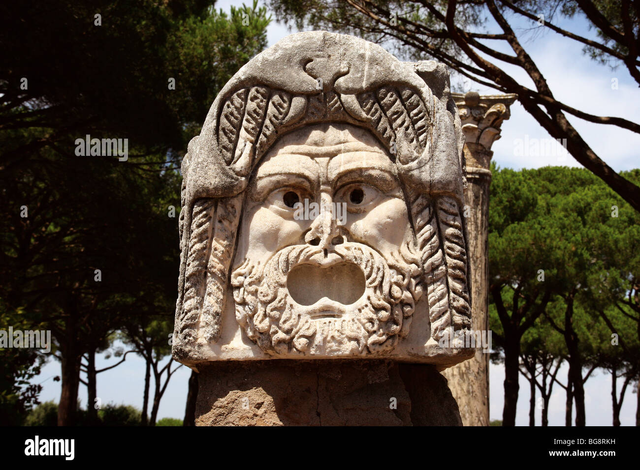 Ostia Antica. Harbour city of ancient Rome. Theatrical mask . Italy ...
