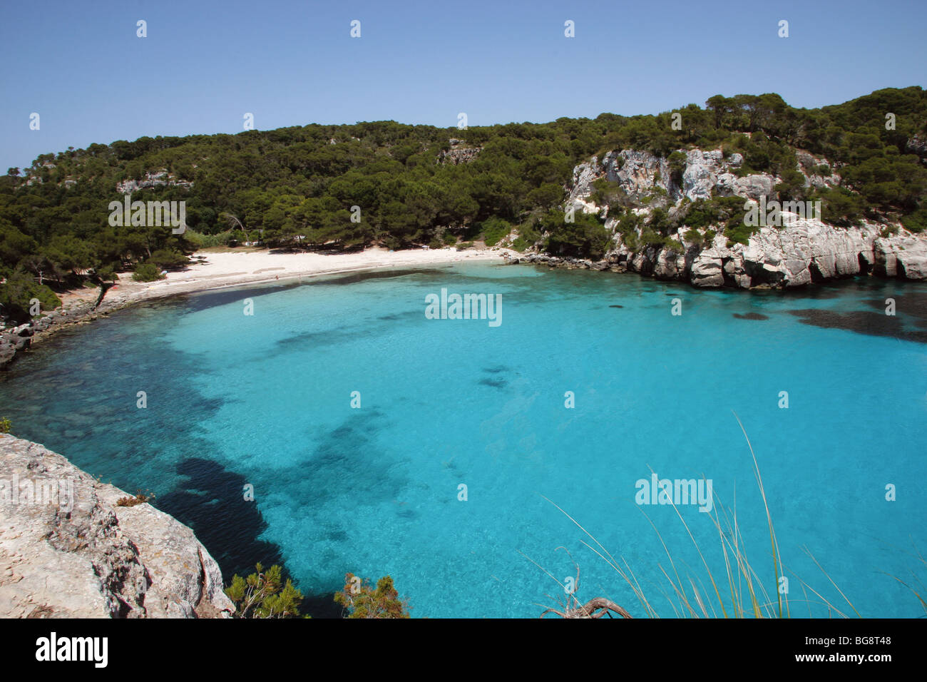 Balearic Islands. Menorca Island. Cala Macarella. Landscape coast ...