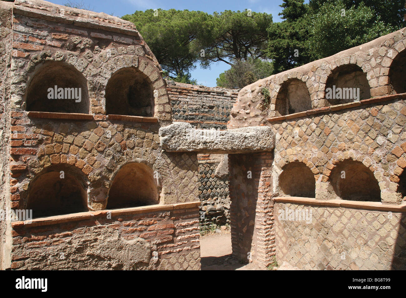 Roman Art. Ostia Antica. Harbour city of ancient Rome. Columbarium with ...