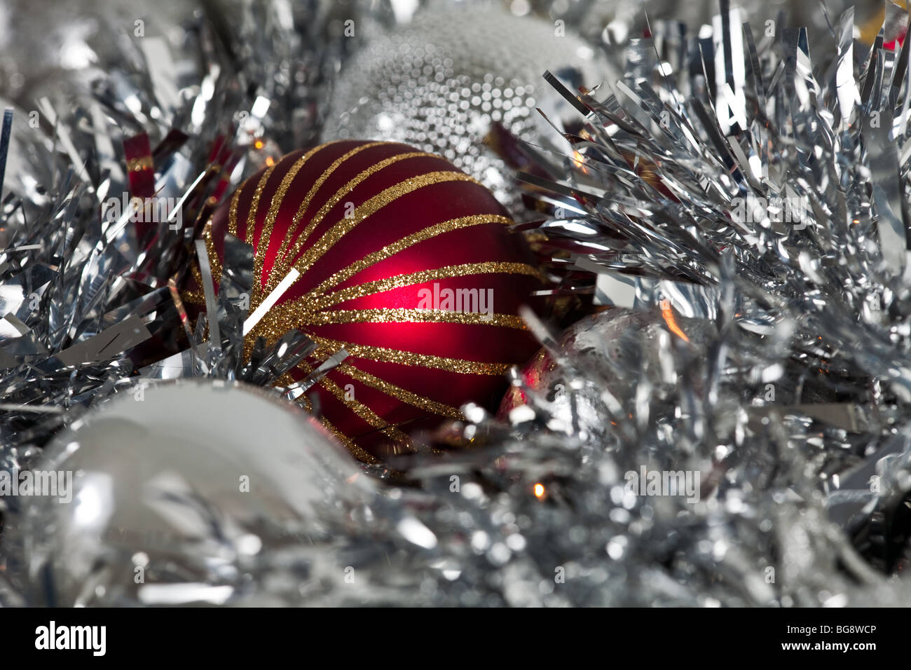 Gold silver tinsel hi-res stock photography and images - Alamy