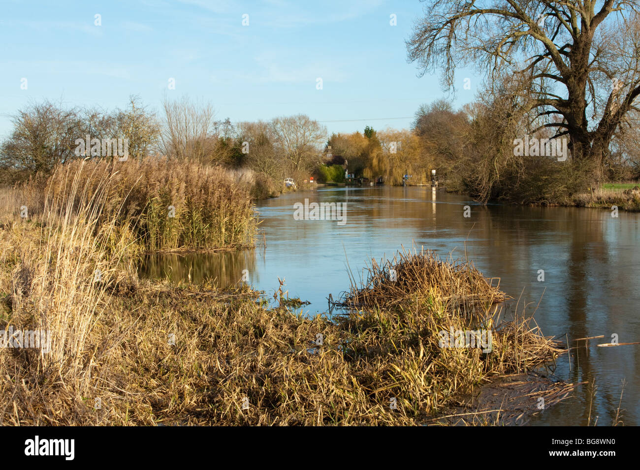 Grafton Lock and Weir on the River Thames near Radcot, Oxfordshire, Uk ...