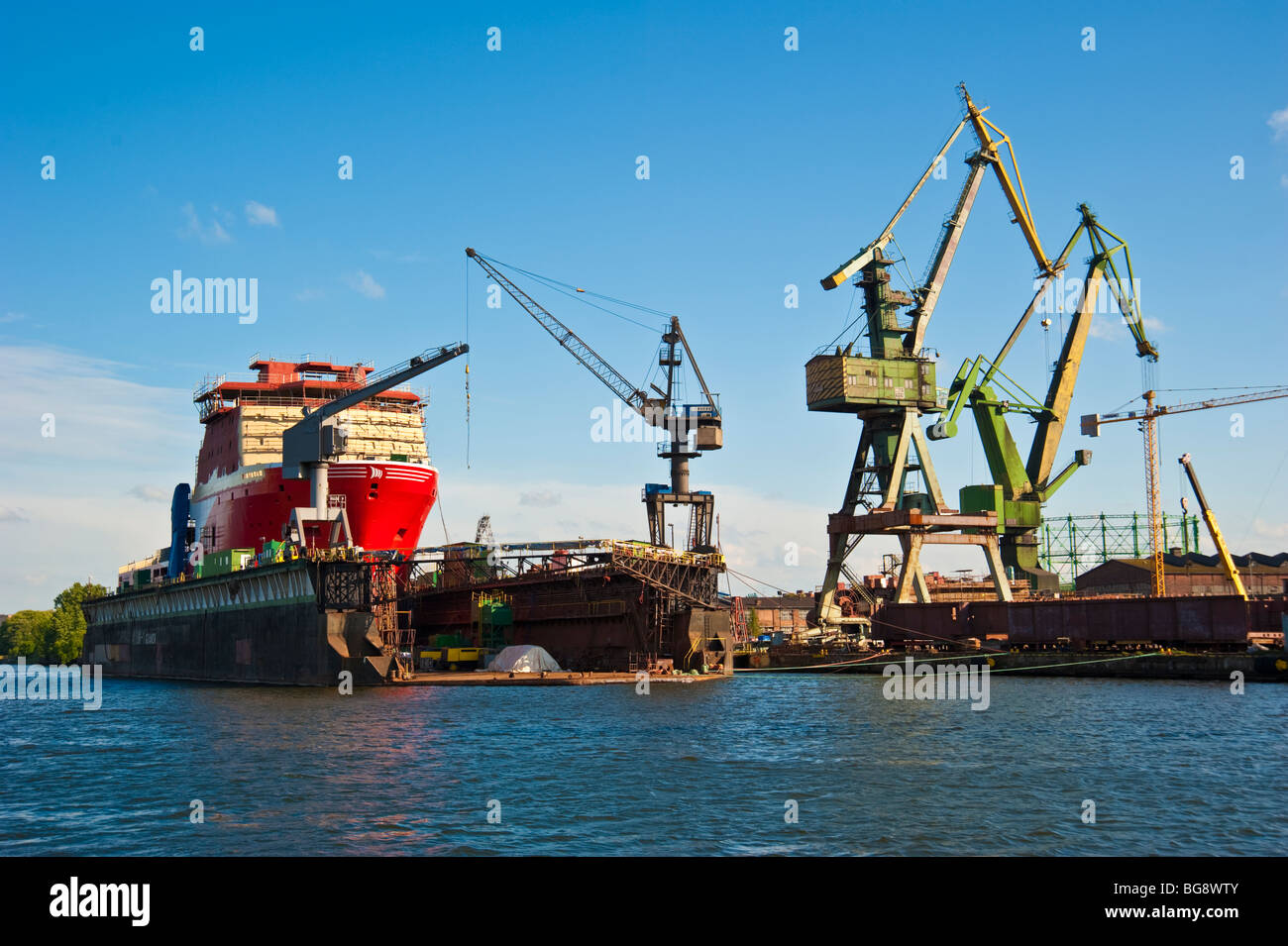Shipyard with cranes and dry docks, Gdansk, Poland | Werft Danzig ...