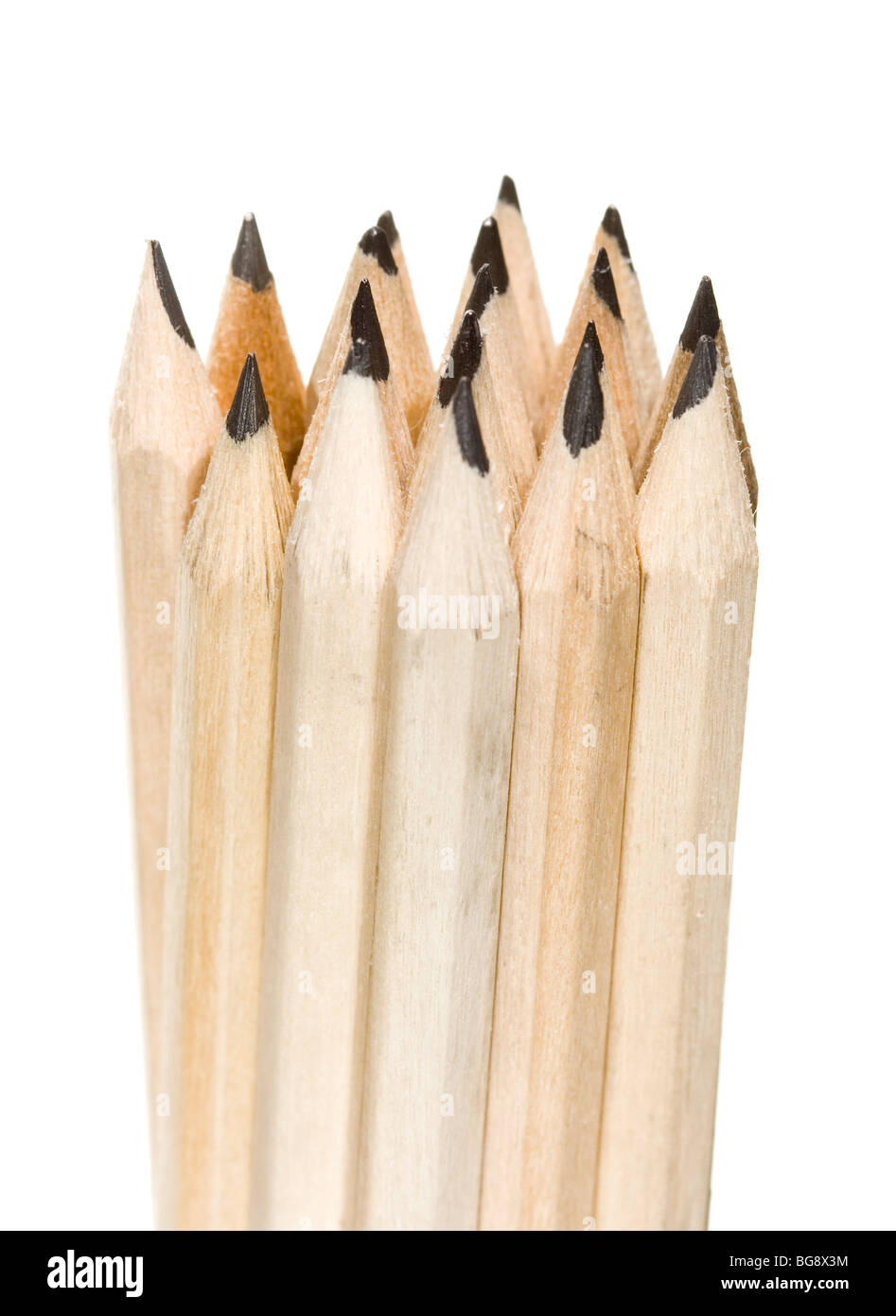 assorted pencils isolated on withe background in a composition Stock ...