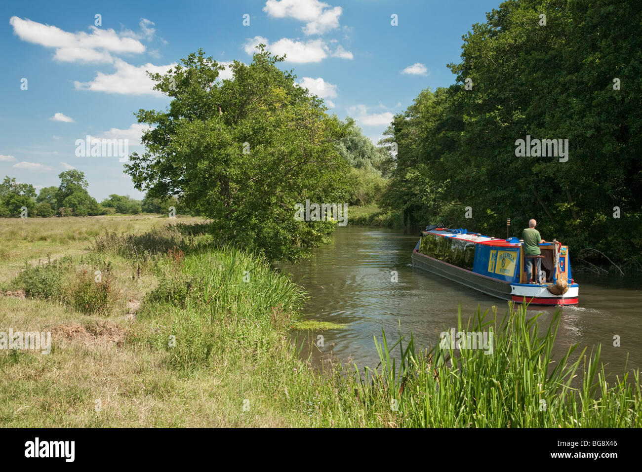 Barge on the River Kennet and Kennet and Avon Canal at Calcot near ...