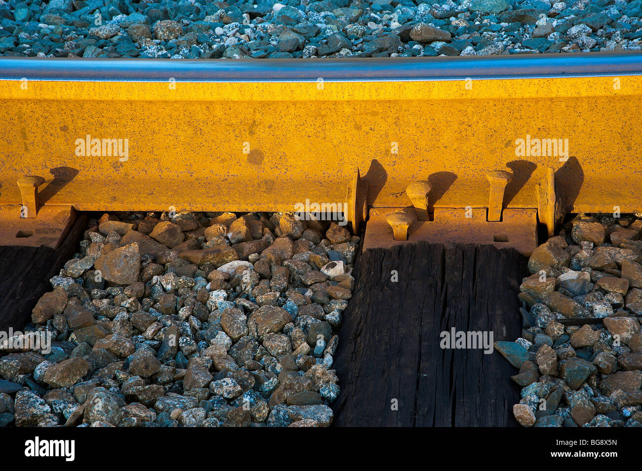 Railroad details close-up Stock Photo - Alamy