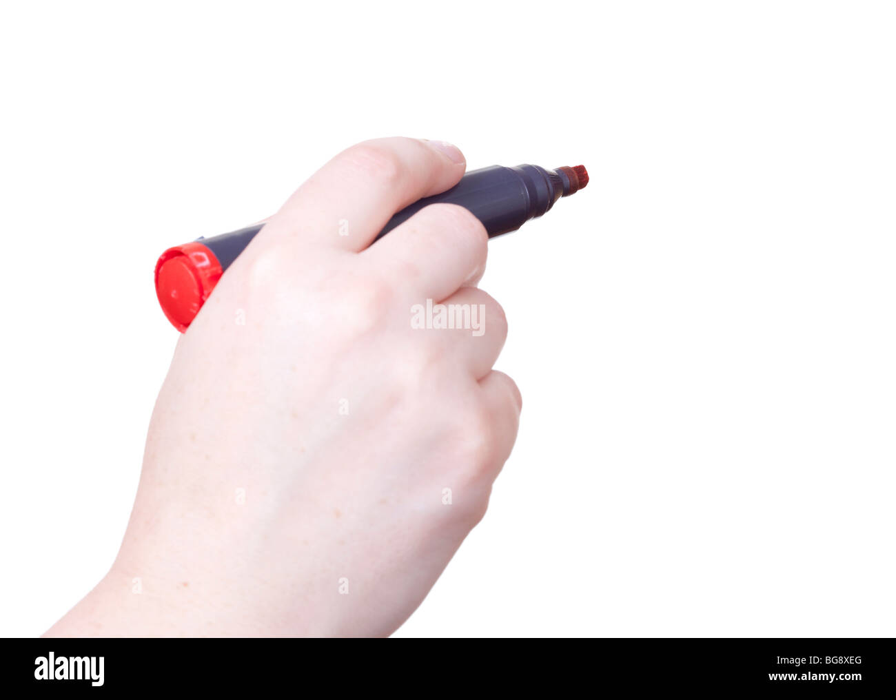 hand writting with a pen isolated on withe background Stock Photo - Alamy