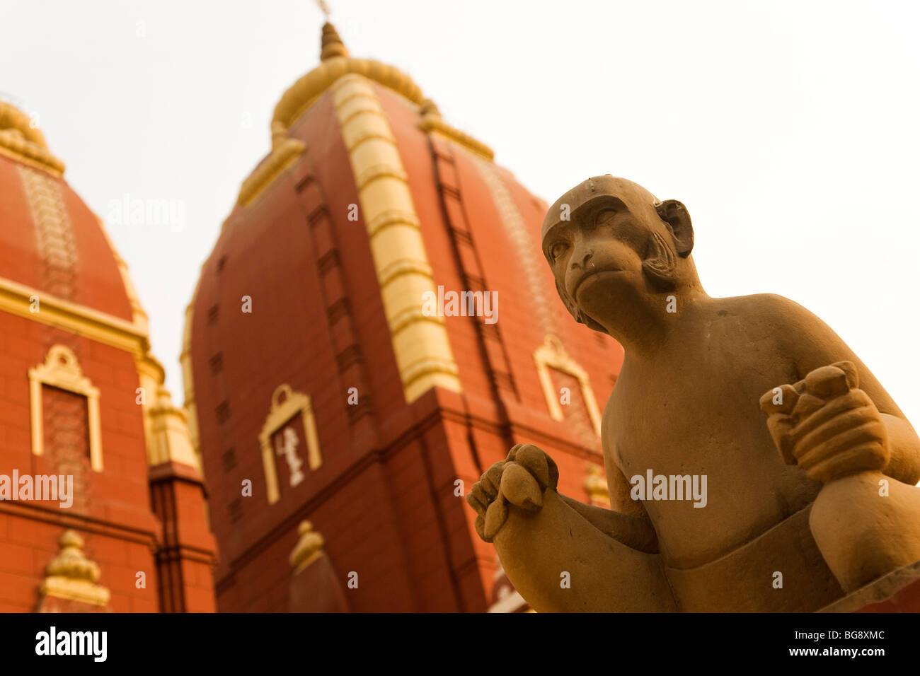 A monkey statue at the Laxminarayan Temple, known as the Birla Mandir ...