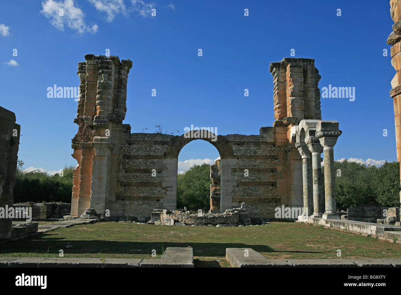 Ruins of ancient church basilica at Philippi near Kavala Greece Stock ...