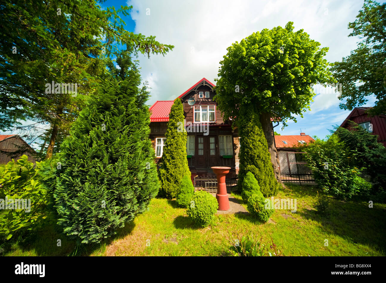 Traditional house in small village in Poland Stock Photo - Alamy