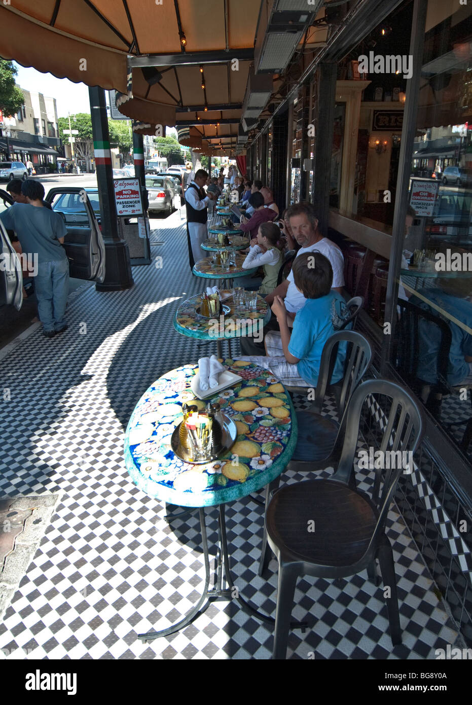 California San Francisco North Beach neighborhood Calzone's sidewalk ...