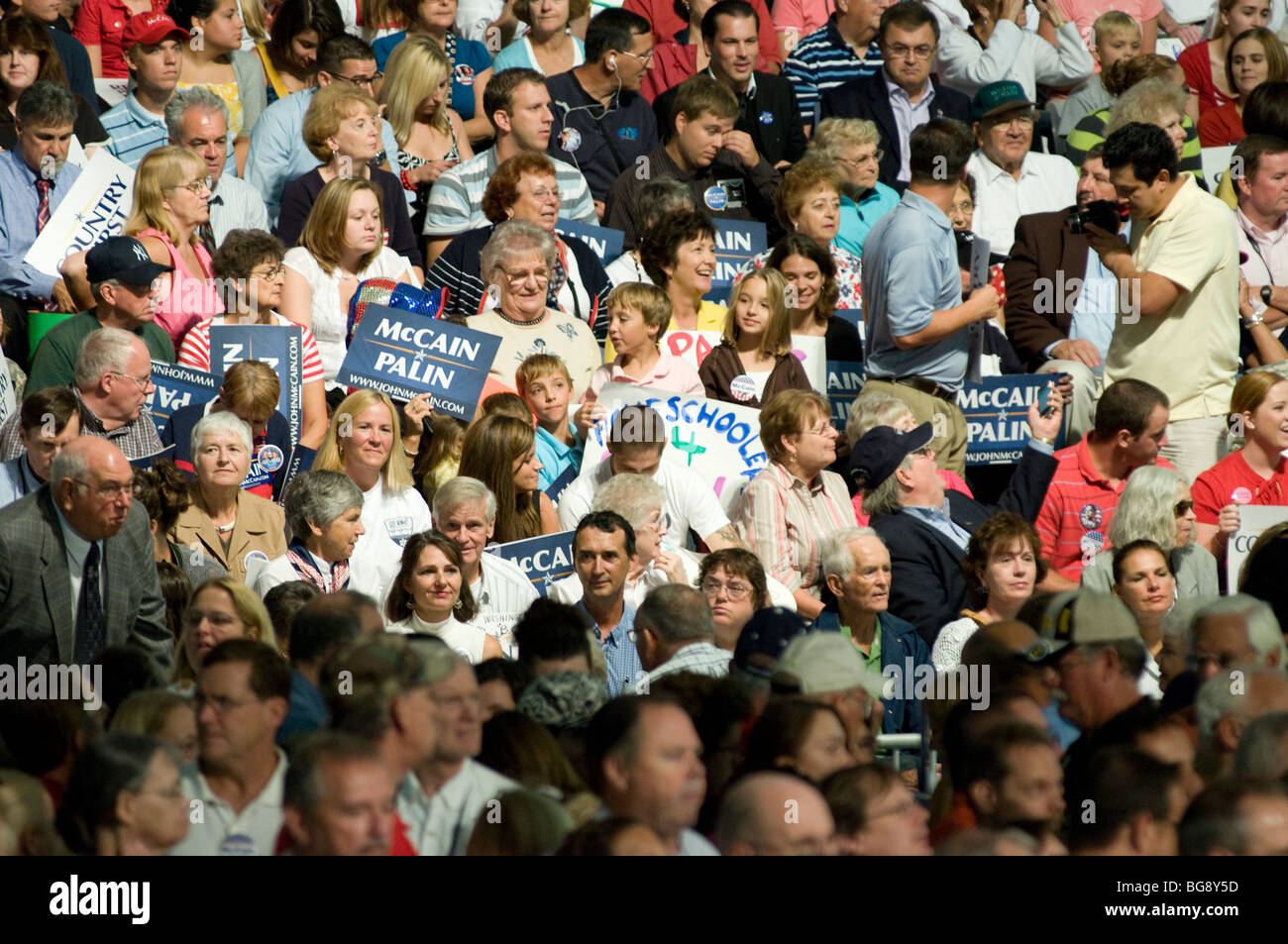 John McCain, Sarah Palin campaign rally Franklin & Marshall college ...