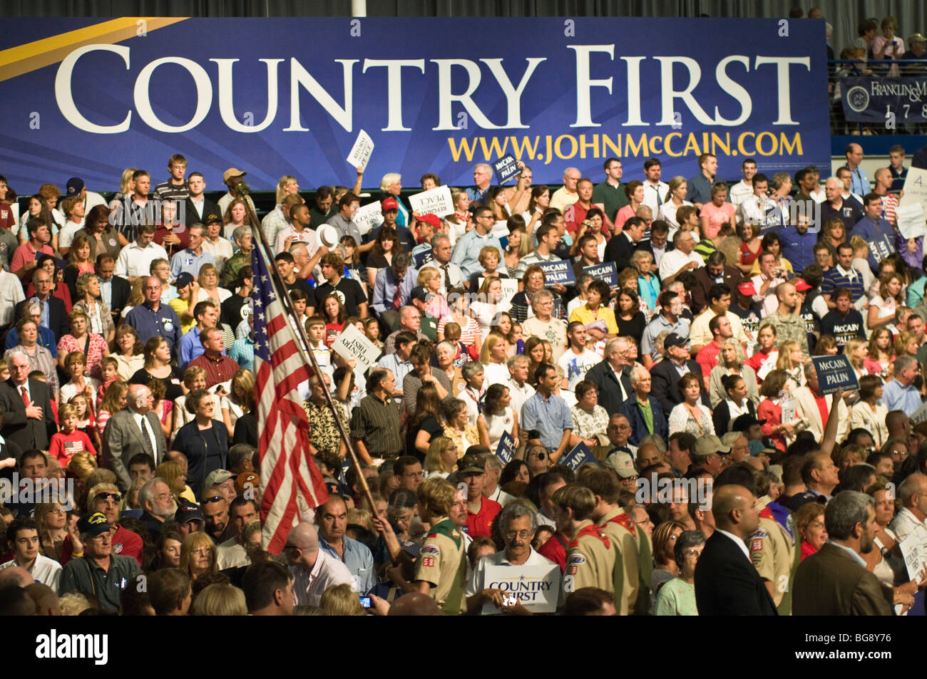 John McCain, Sarah Palin campaign rally Franklin & Marshall college ...