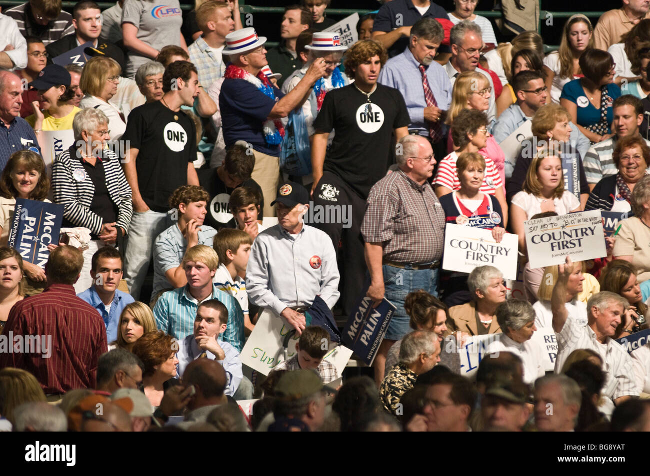 John McCain, Sarah Palin campaign rally Franklin & Marshall college ...