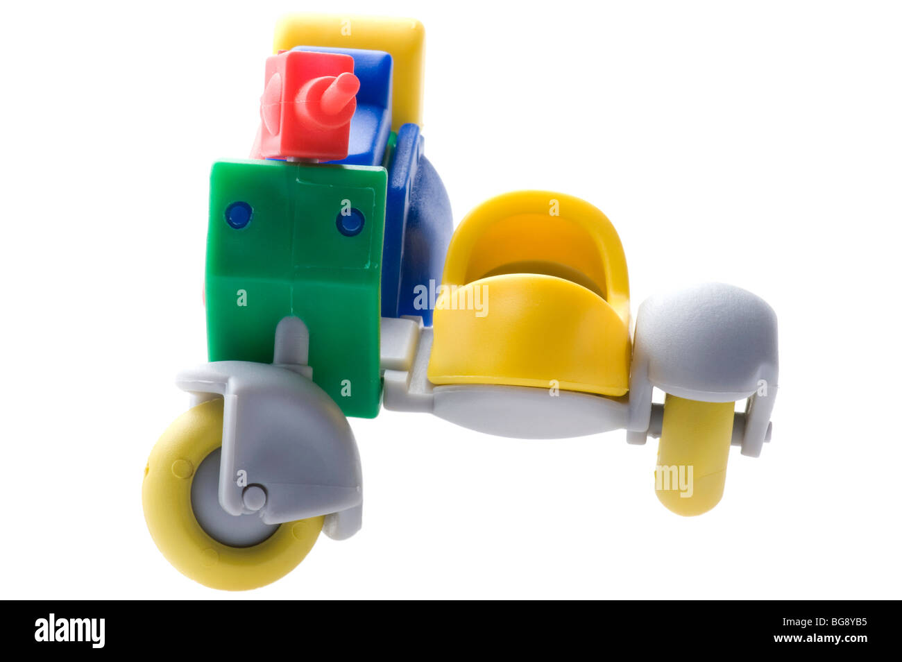 object on white Toy Motor scooter with a carriage Stock Photo - Alamy