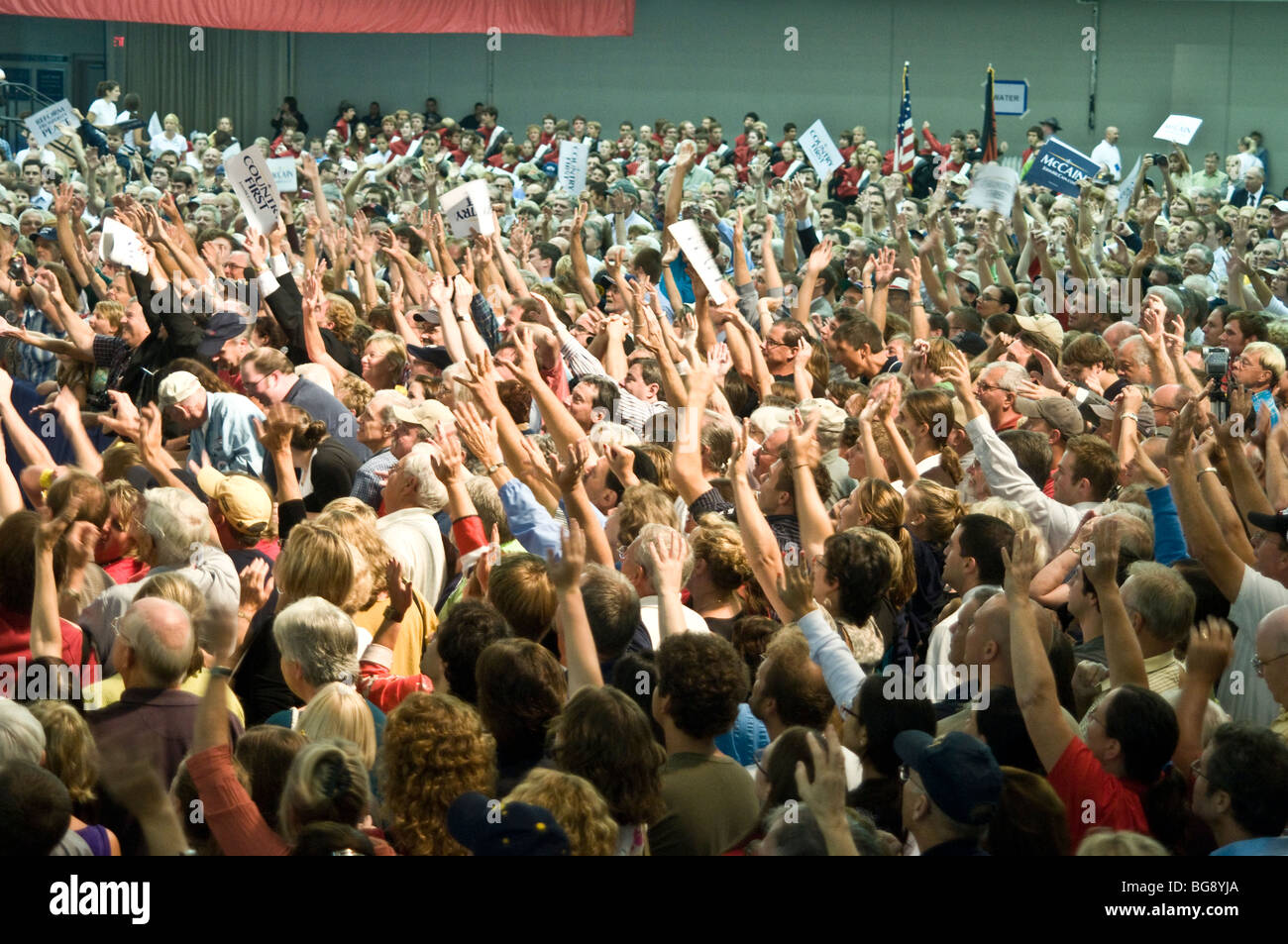 John McCain, Sarah Palin campaign rally Franklin & Marshall college ...
