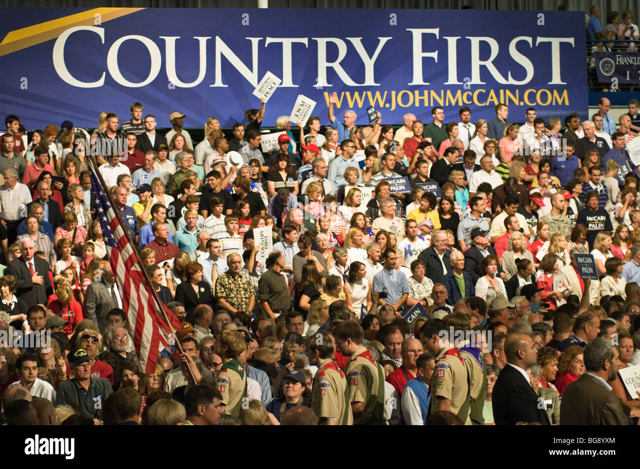 John McCain, Sarah Palin campaign rally Franklin & Marshall college ...
