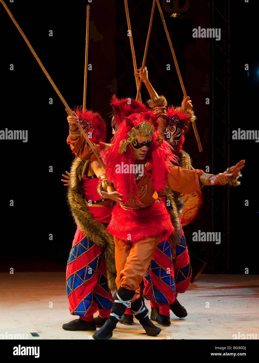 Members of the Chinese State Circus performing during a photo call ...