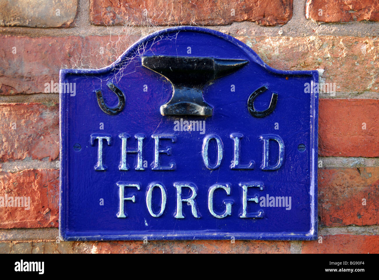House Sign 'the old forge'Former blacksmith Stock Photo - Alamy