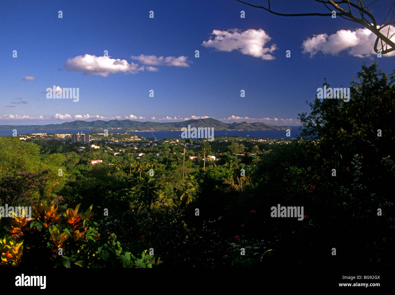 view from above, overview, capital city, Fort-de-France, Martinique ...