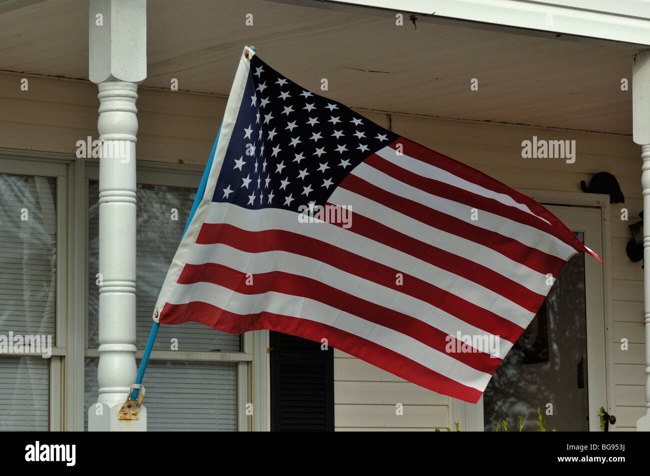 Us flag flying on house hi-res stock photography and images - Alamy