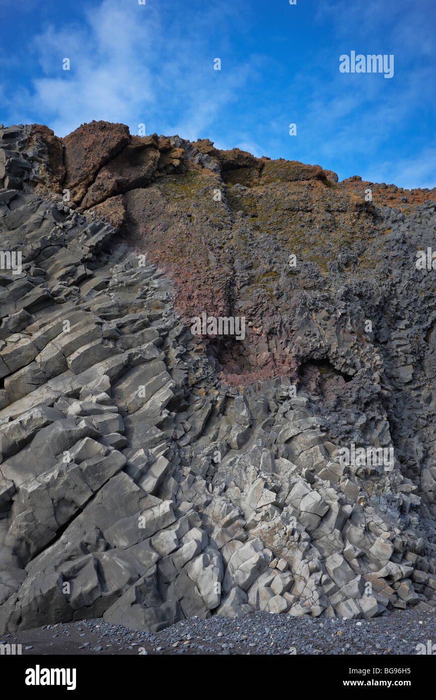 Rocks texture and pebbles in Dyrholaey Beach, South Coast, Iceland ...