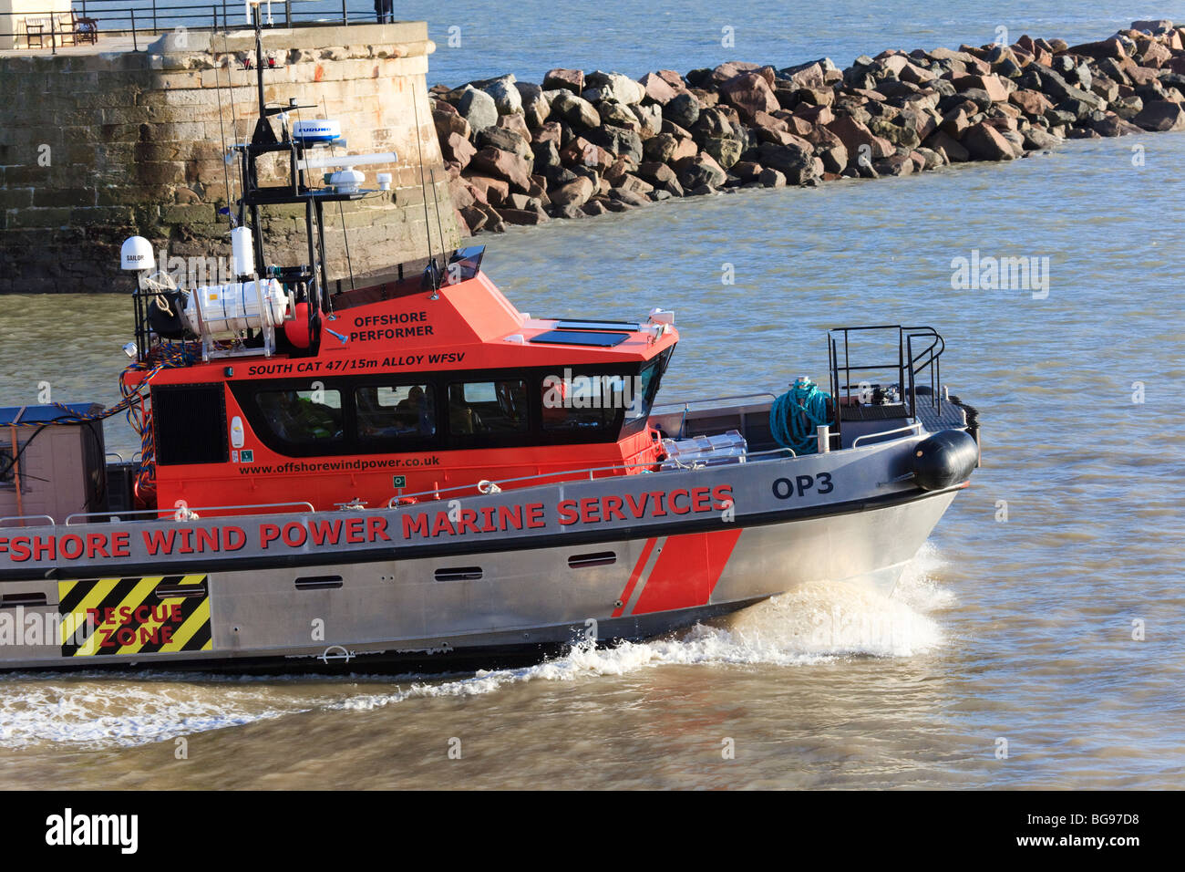 The "Offshore Performer" leaves Ramsgate Royal Harbour for the Thanet ...