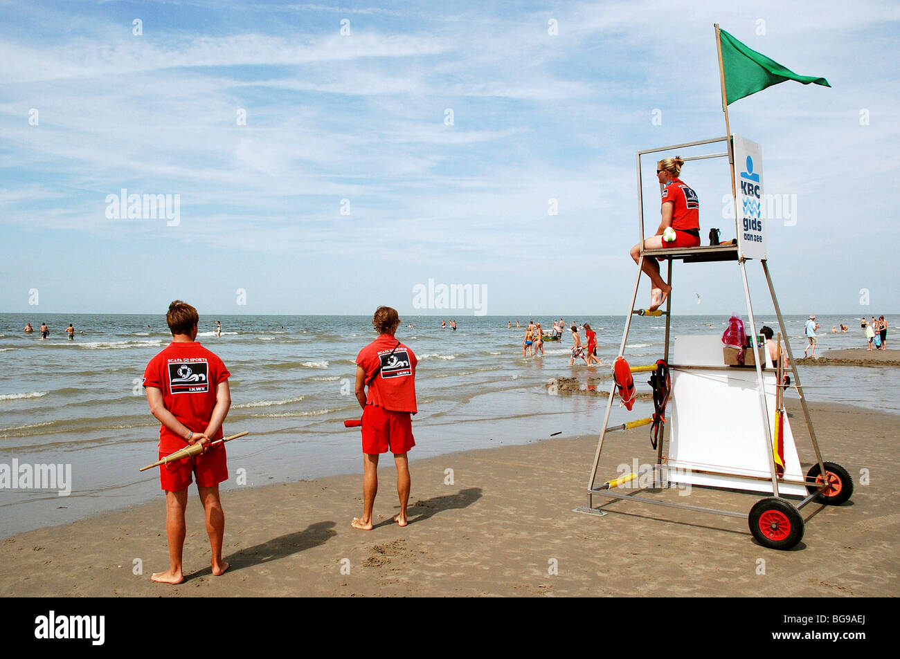 Belgium, De Haan : lifeguard on the beach Stock Photo - Alamy