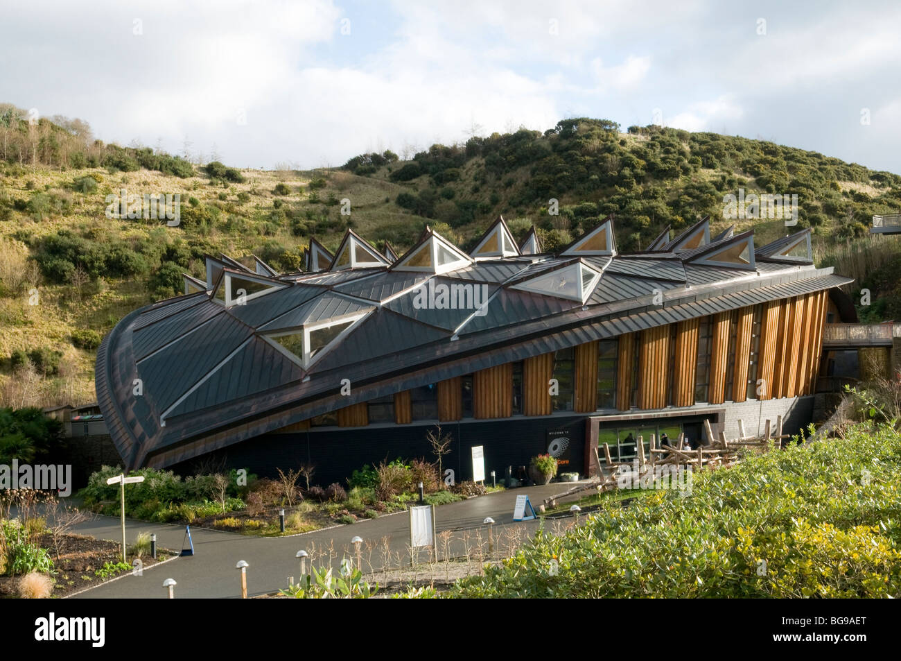 The Core education building at The Eden Project in Cornwall Stock Photo ...