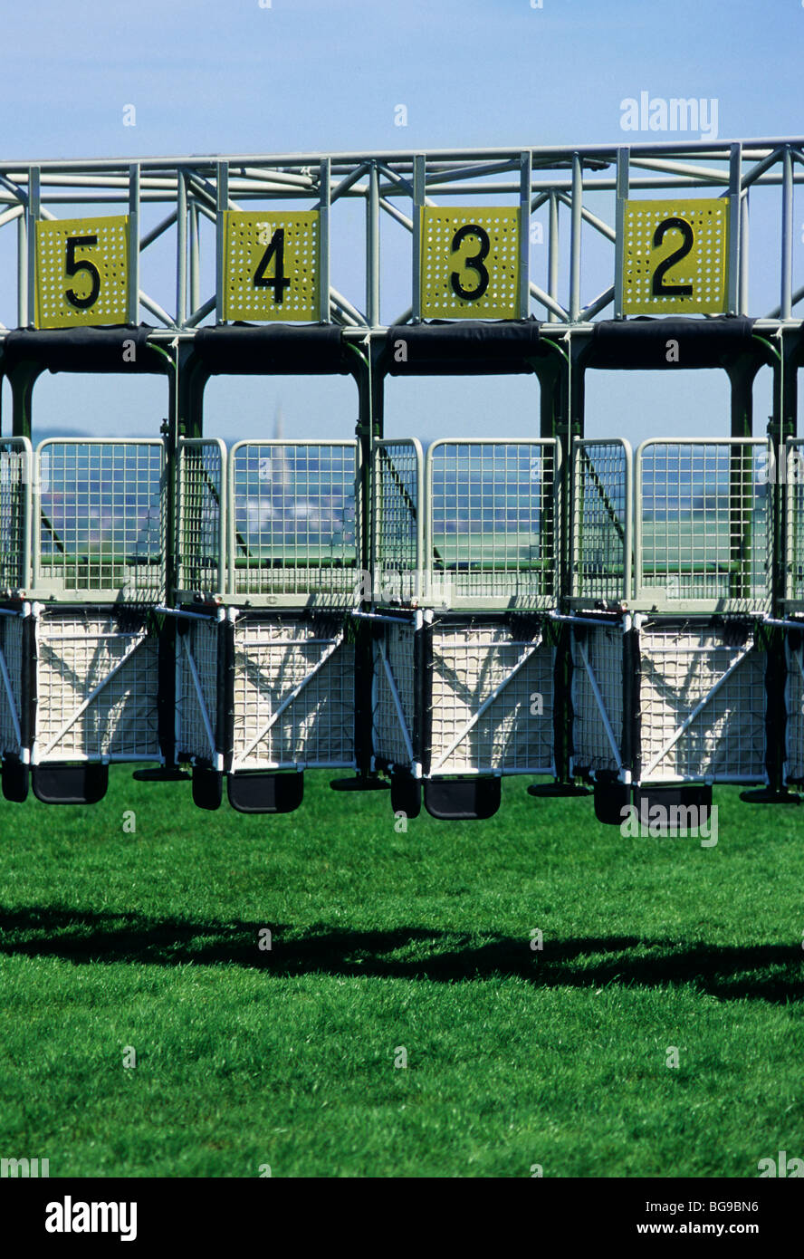 Starting gate on a race track Stock Photo - Alamy