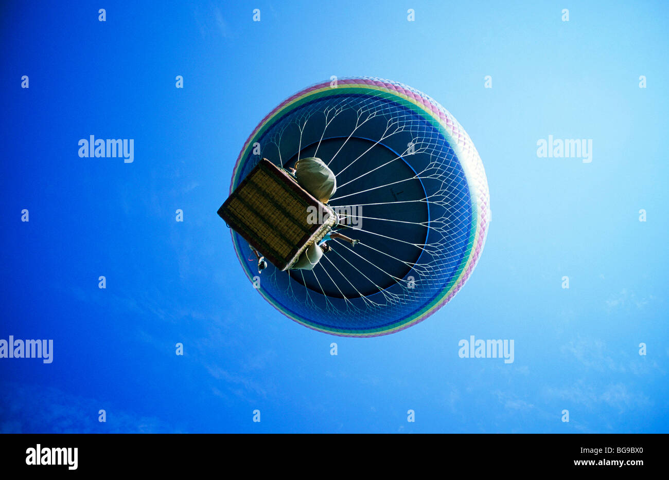 Hot air balloon in flight Stock Photo - Alamy