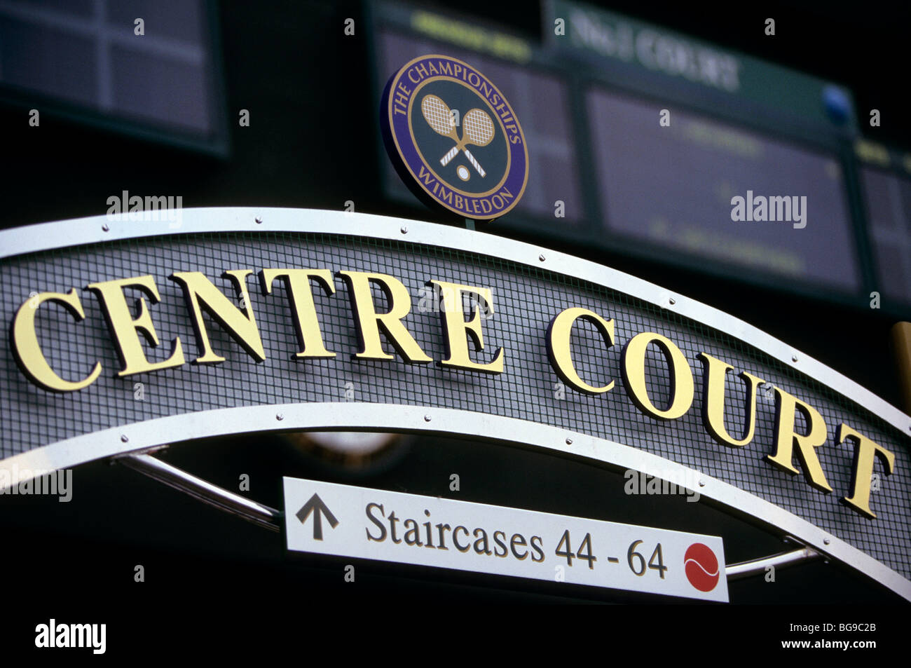Wimbledon Centre Court sign Stock Photo - Alamy