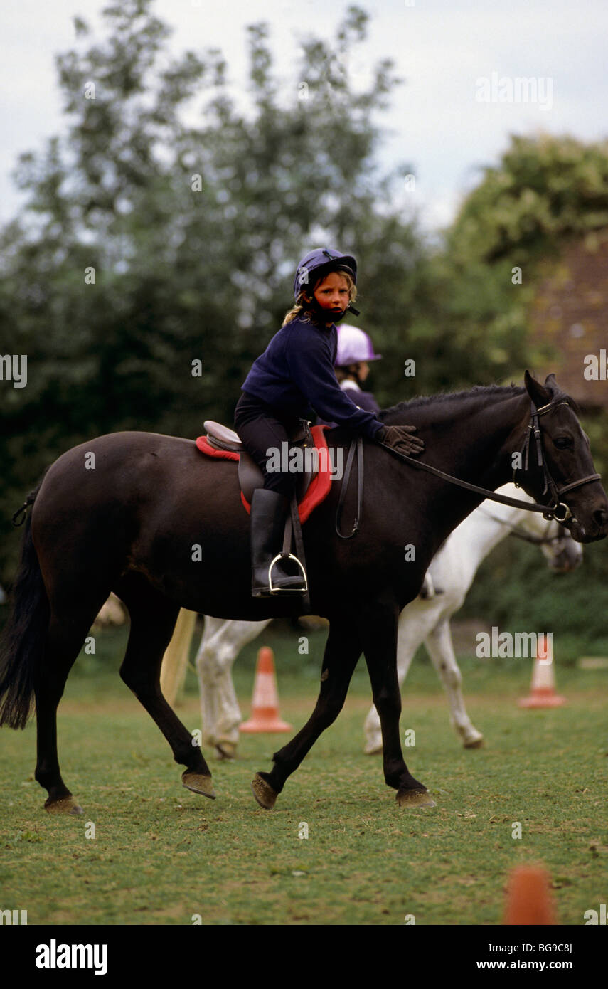 Horse riders in a riding school Stock Photo - Alamy