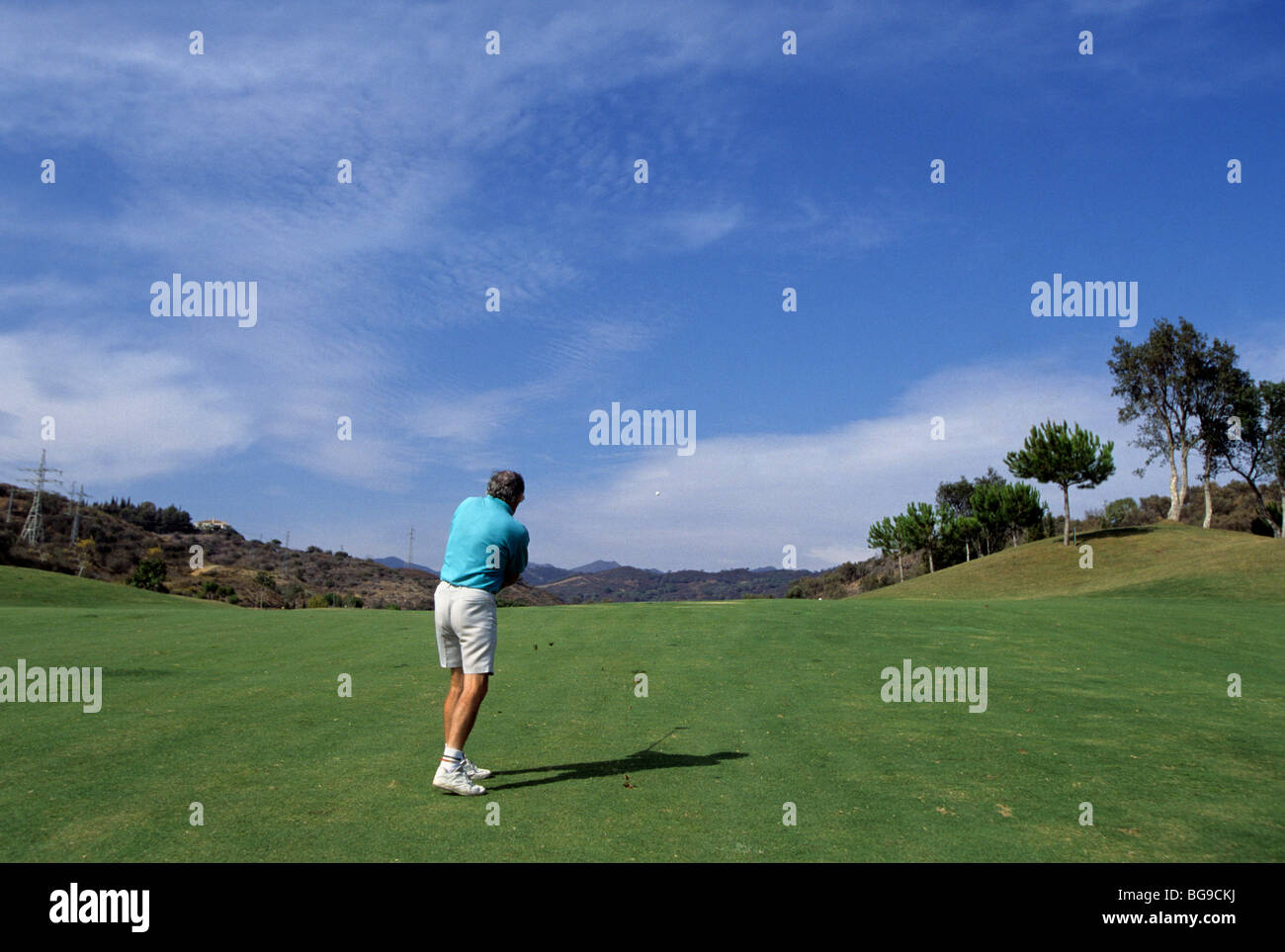 Golfer on a golf course Stock Photo - Alamy