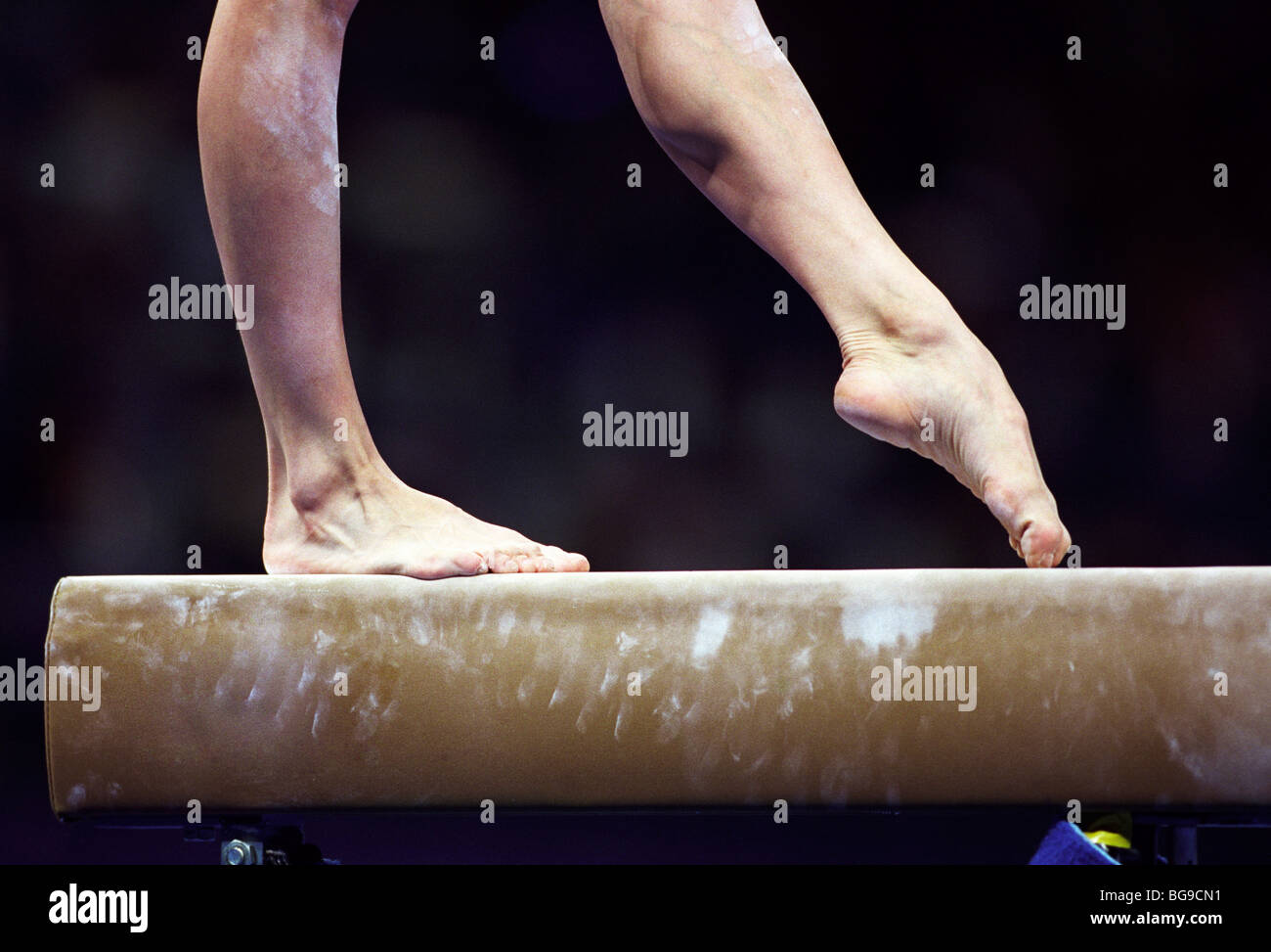 gymnast performing on beam Stock Photo - Alamy