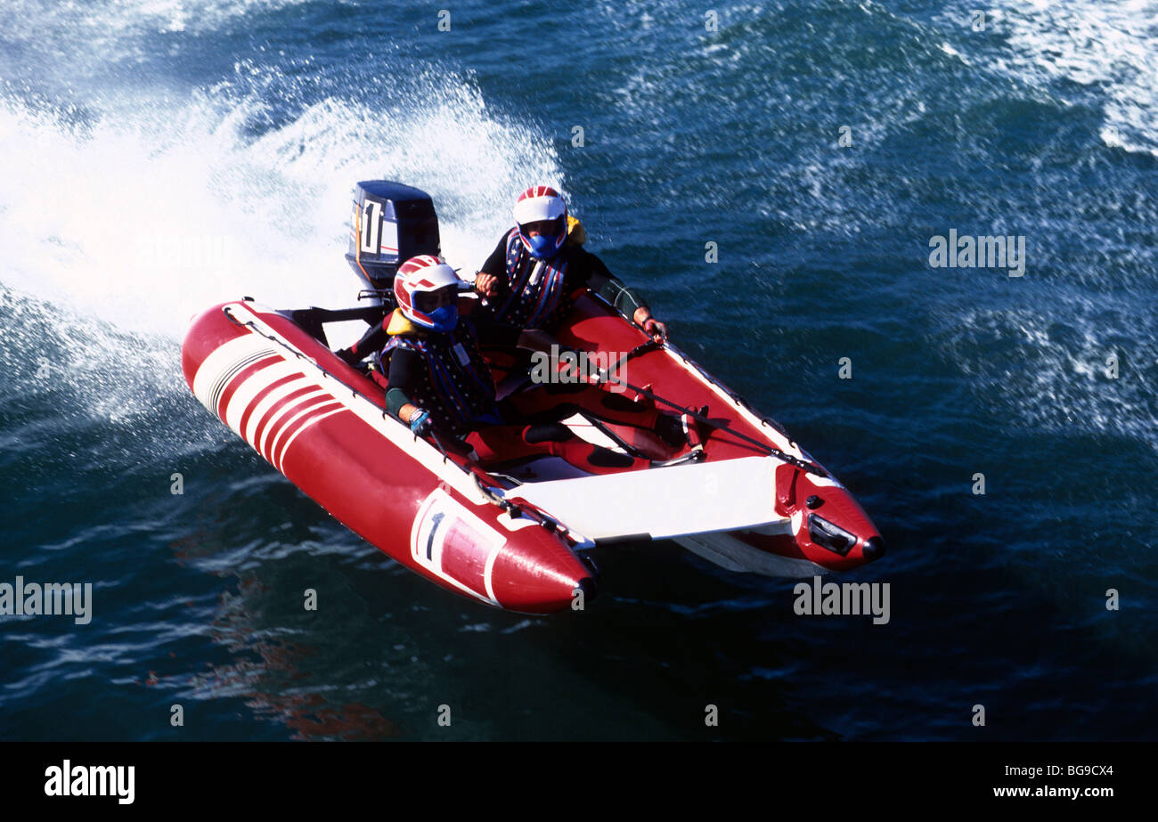 Rubber boat racing Stock Photo - Alamy
