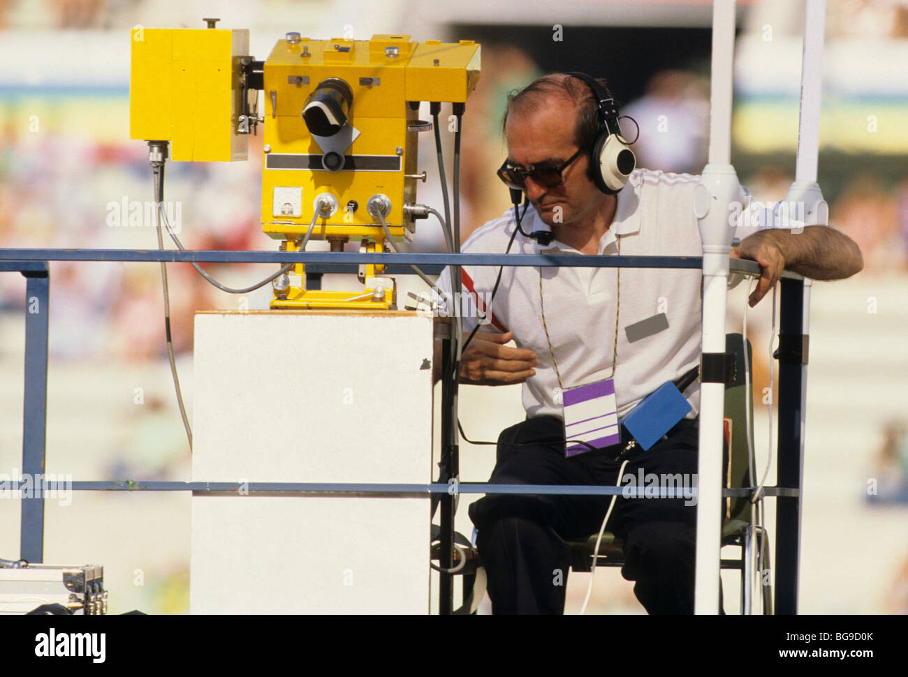 Official with a line camera Stock Photo - Alamy
