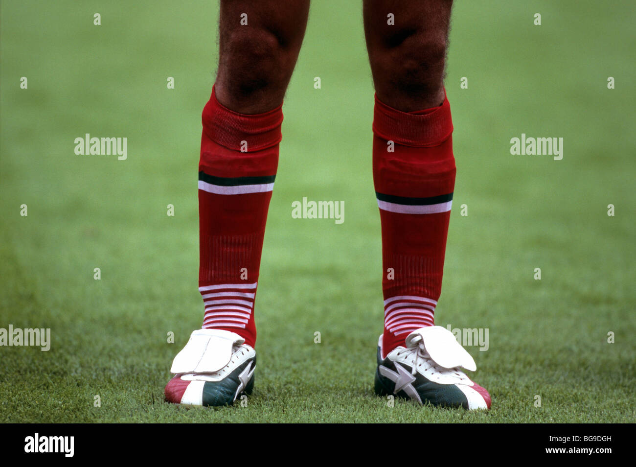 Football player on a pitch Stock Photo - Alamy