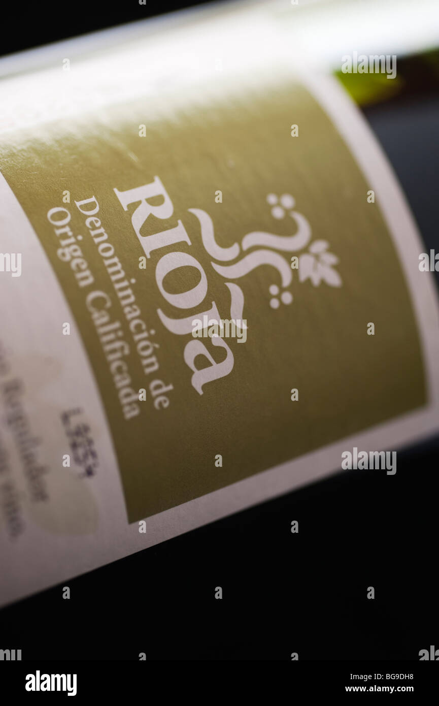 Rioja wine label closeup Stock Photo - Alamy