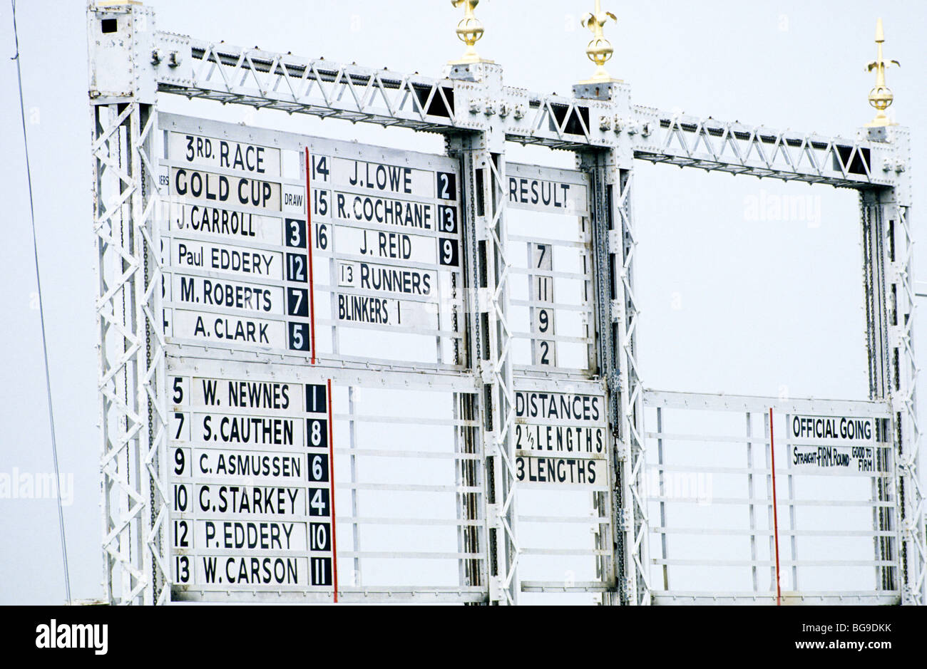 Horse race information board Stock Photo - Alamy