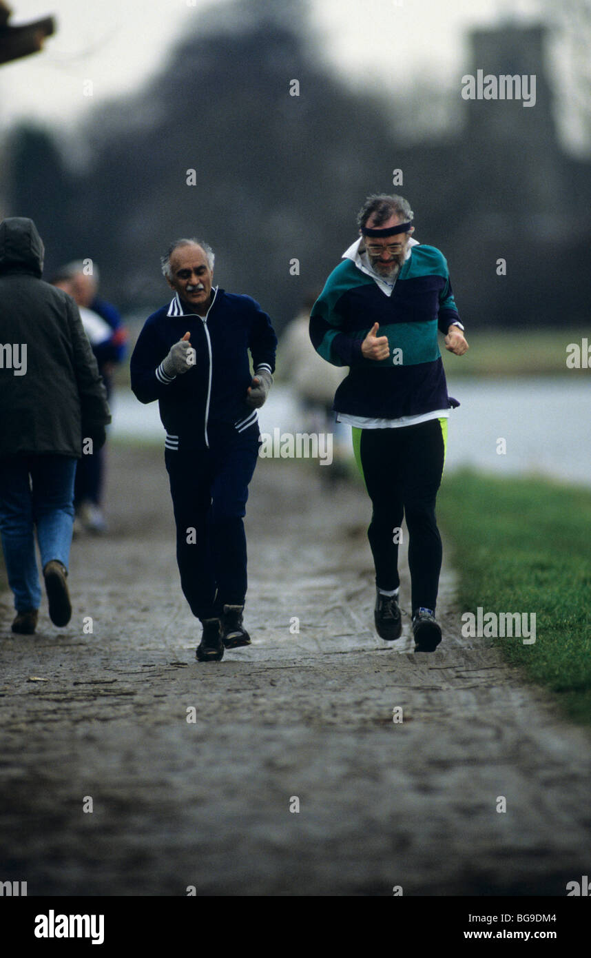 Two men jogging along hi-res stock photography and images - Alamy