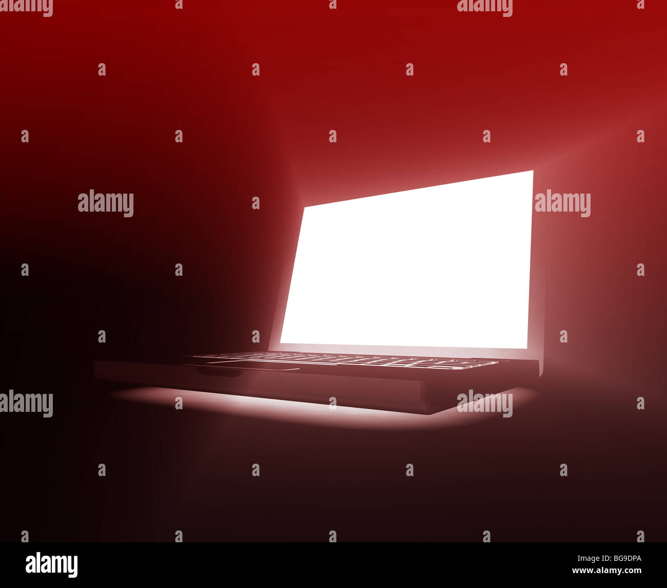 Notebook laptop computer illustration glowing bright modern technology ...