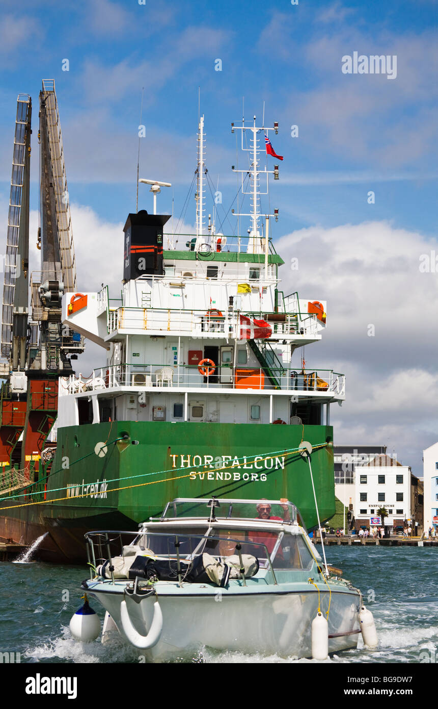 The Danish cargo transport ship, Thor Falcon moored in Poole harbour ...
